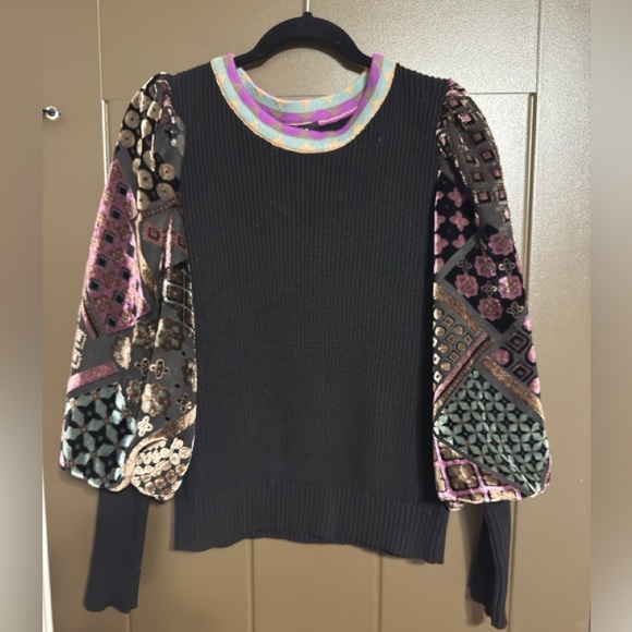 Fate | Sweaters | Fate Black Sweater With Vibrant Patchwork Sleeves ...